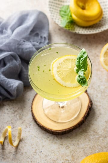 The Best Lemon Basil Vodka Martini | Toshi's Table