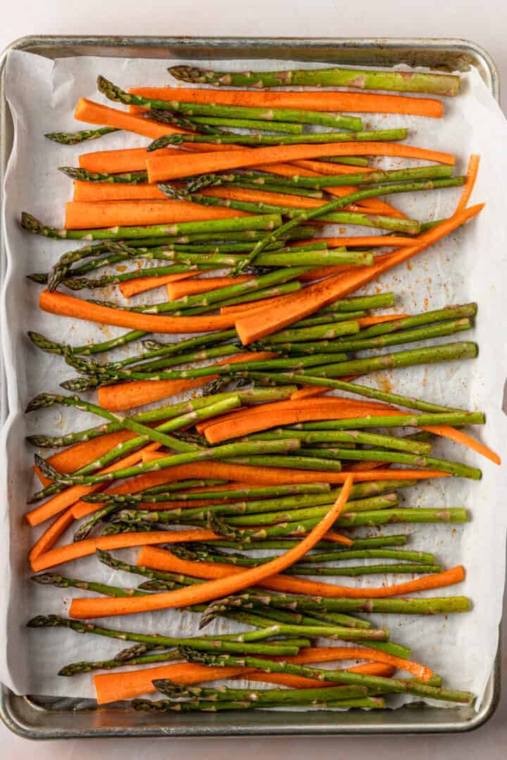 Sheet Pan Roasted Carrots and Asparagus | Toshi's Table