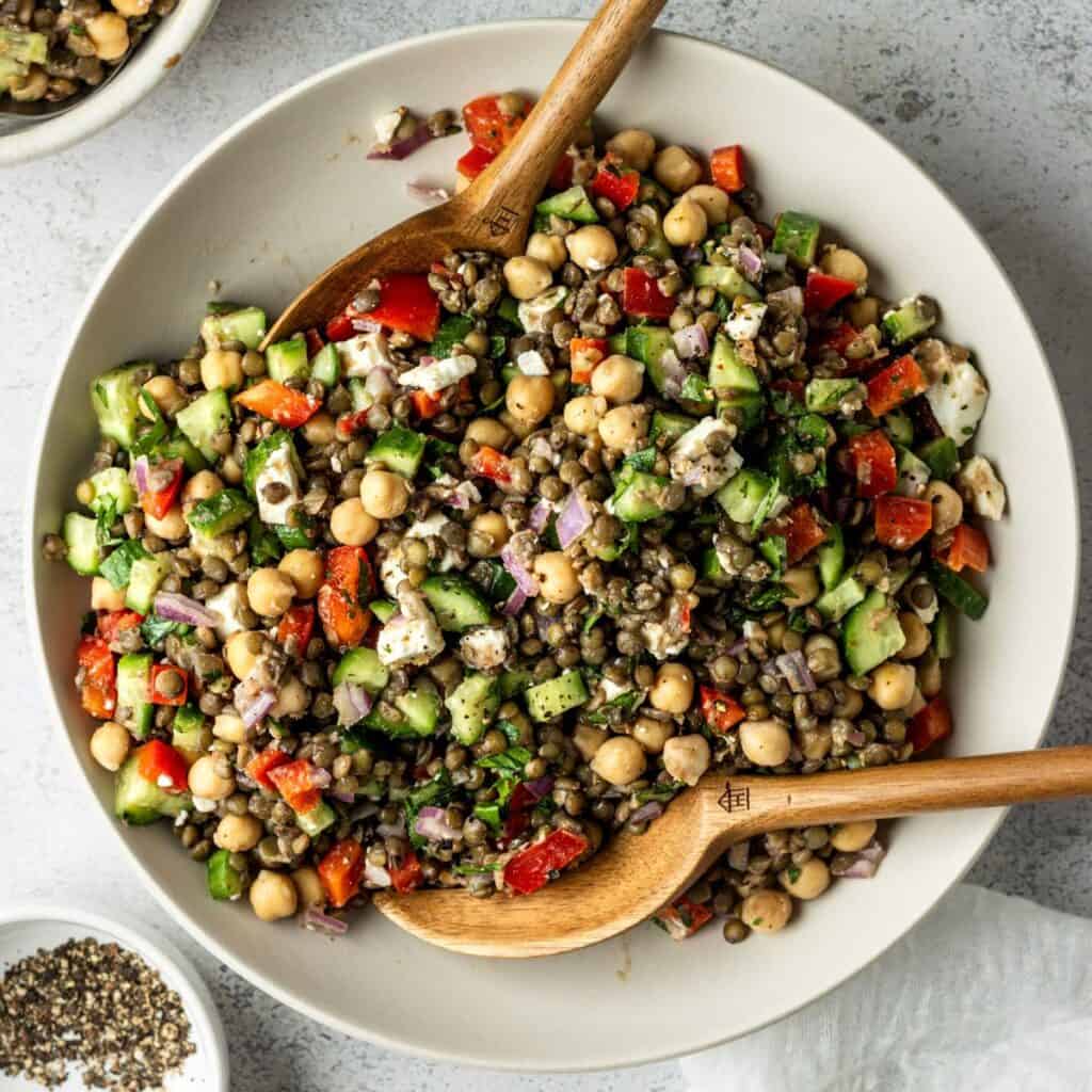Mediterranean Lentil Salad with Chickpeas | Toshi's Table