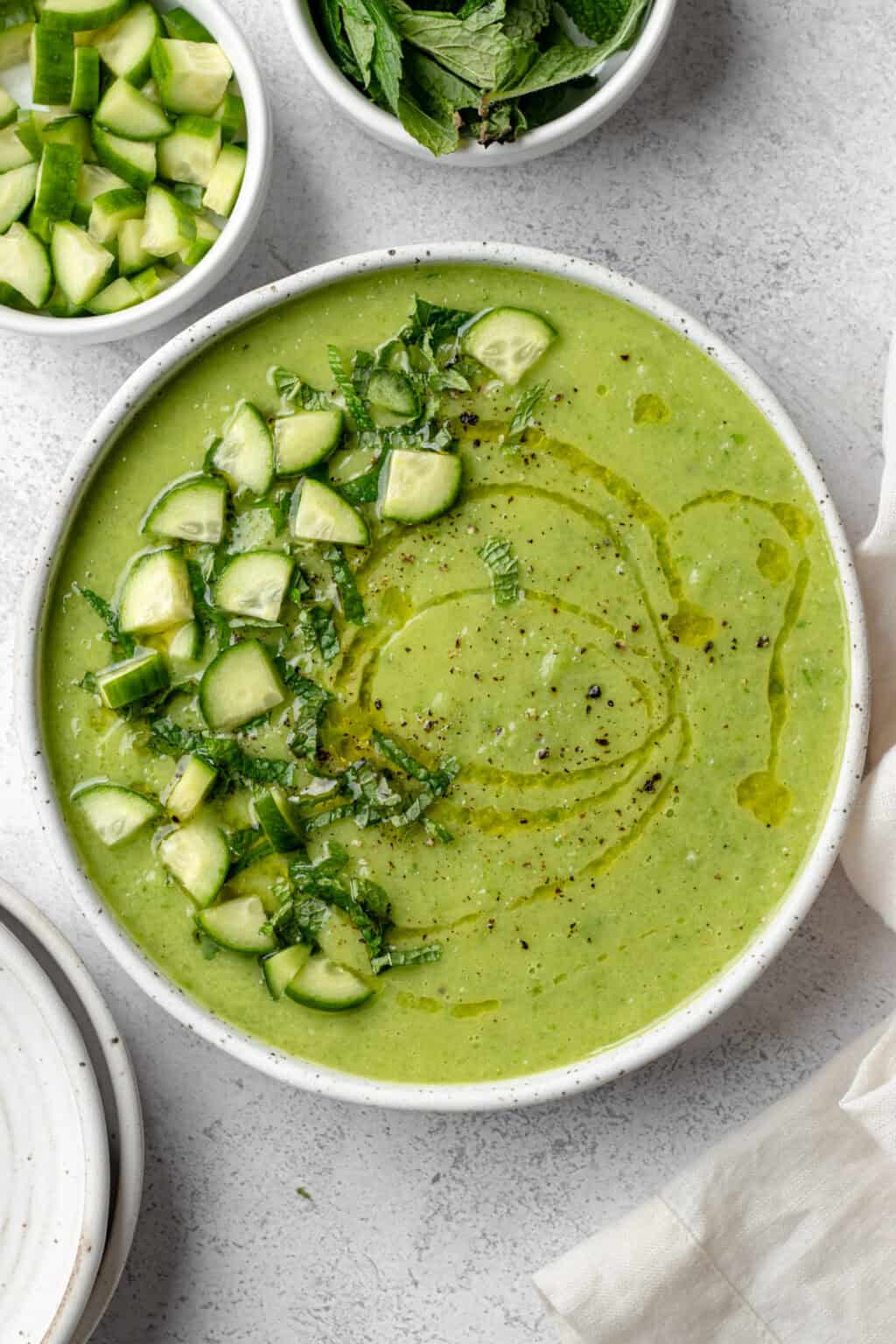 Cold Cucumber Green Gazpacho (Chilled Soup) | Toshi's Table